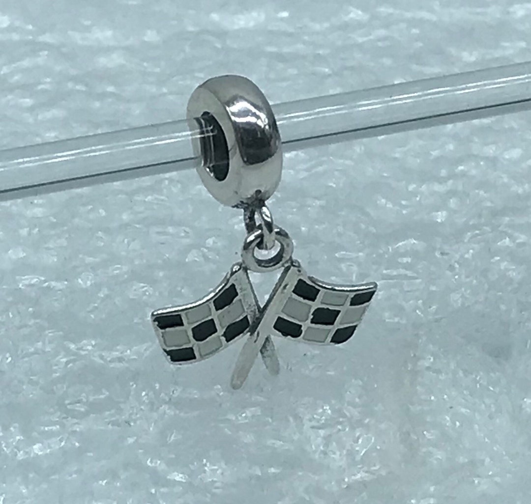 Pandora FINISH LINE Checkered Flag Car Racing Charm S925ALE - Etsy