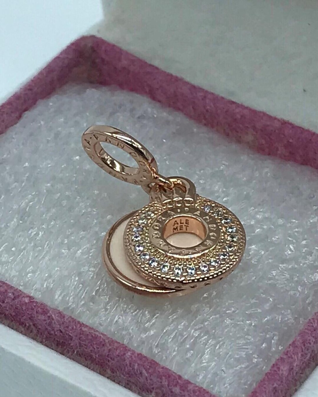 Pandora Rose ™, Sparkling Pavé Crown O Dangle Pendant Charm, ALE MET ...