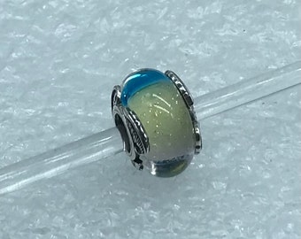 Multicolour Murano Glass & Curved Feather Charm - Etsy