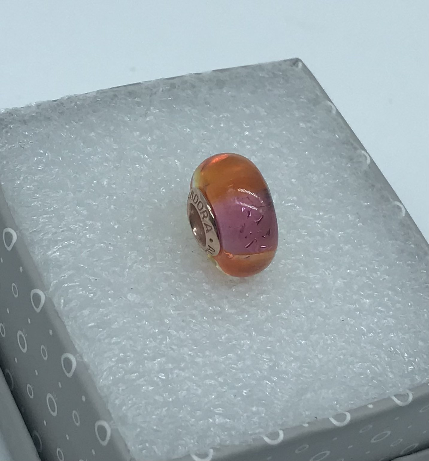 Pandora glittering Sunset ALE-MET Murano Glass Charm Bead - Etsy
