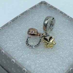 Pandora Rose ™, “horseshoe, Clover, Ladybirddangle/ Pendant Dangle ...