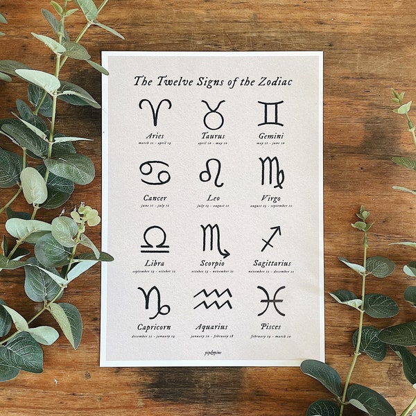 Zodiac Chart Symbols - Etsy