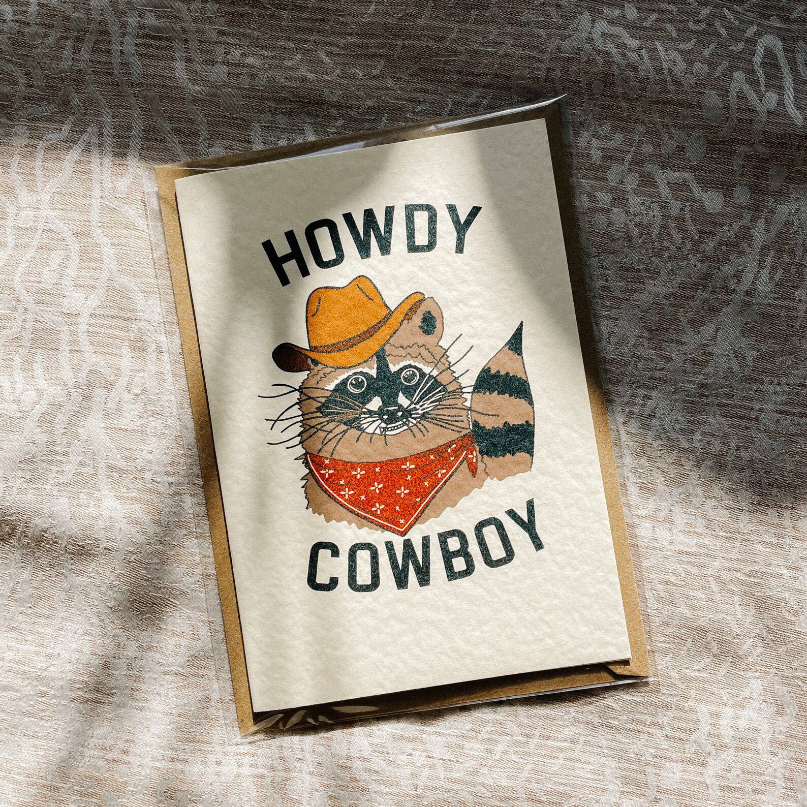 Howdy Cowboy Raccoon Cowboy Greetings Card based on original | Etsy