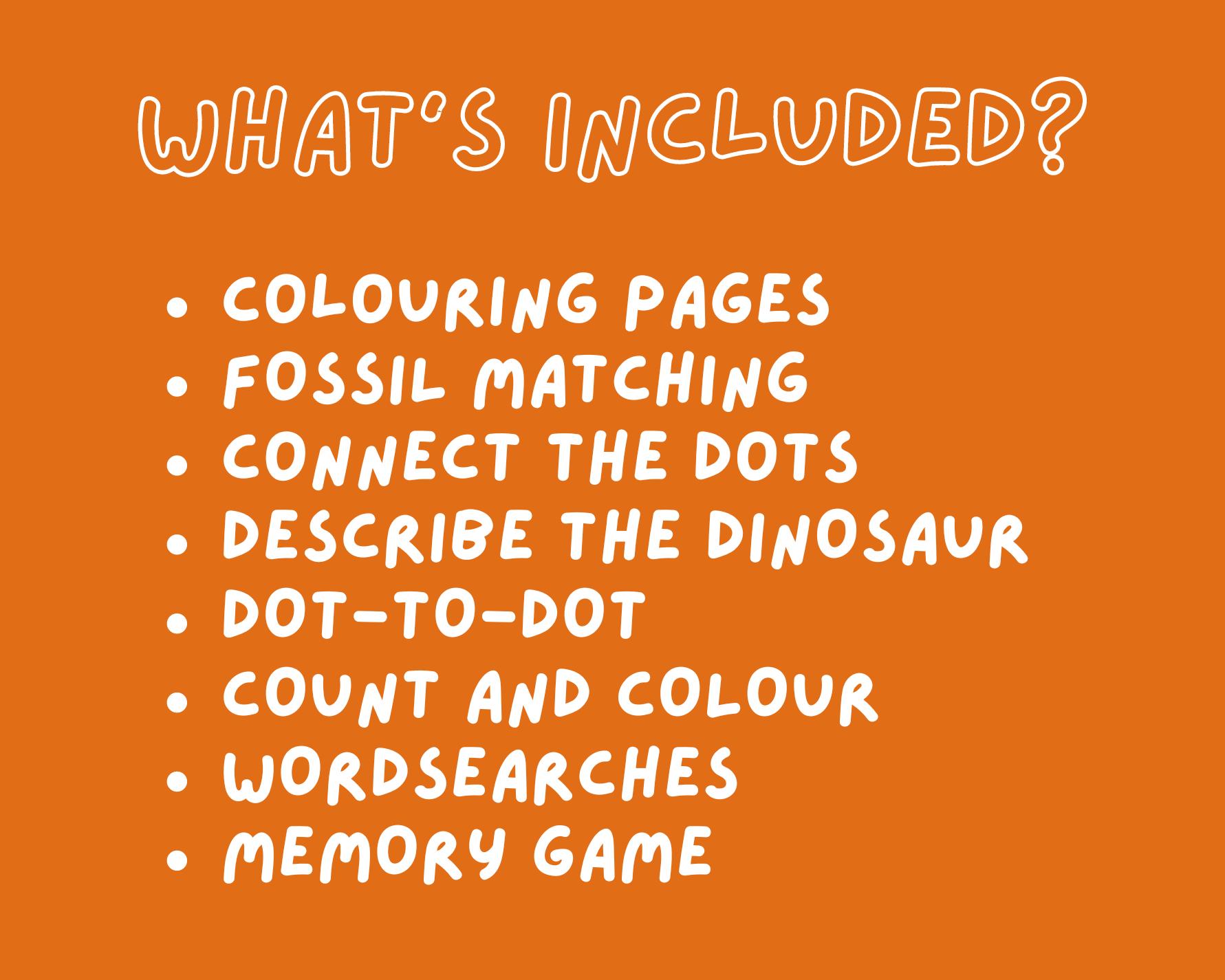 Dinosaur Activity Pack for Kids, Printable Games & Colouring Pages, Fun ...