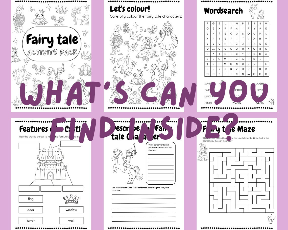Fairy Tale Activity Pack, Fairy Tale Printable, Fairy Tale Fun, Fairy ...