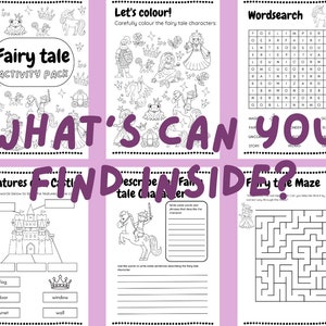 Fairy Tale Activity Pack, Fairy Tale Printable, Fairy Tale Fun, Fairy ...