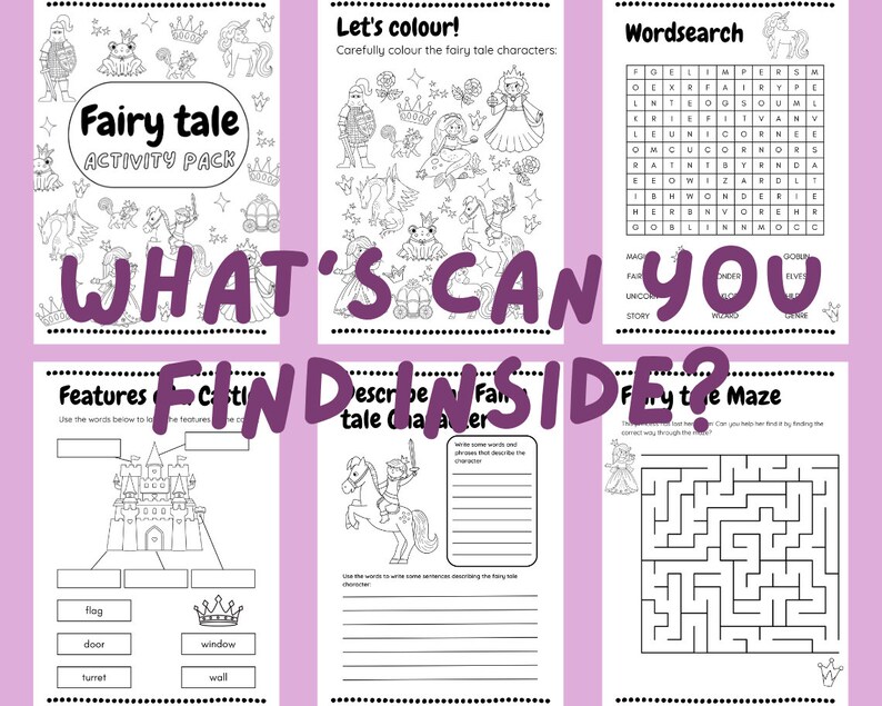 Fairy Tale Activity Pack, Fairy Tale Printable, Fairy Tale Fun, Fairy ...