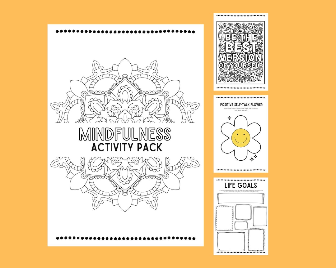 Mindfulness Activity Pack - Mindfulness Printable, Mindfulness Word ...