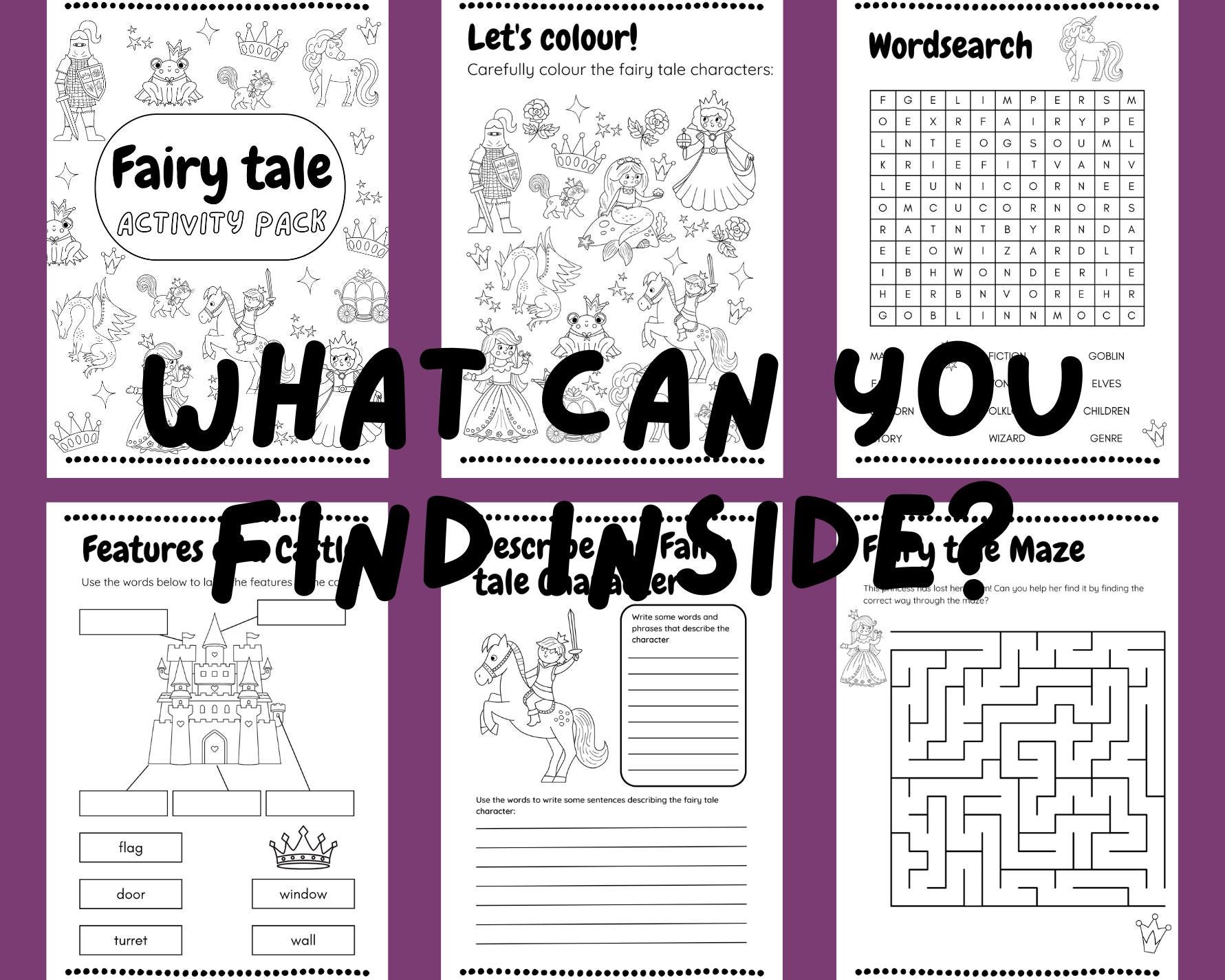 Fairy Tale Activity Pack, Fairy Tale Printable, Fairy Tale Fun, Fairy ...