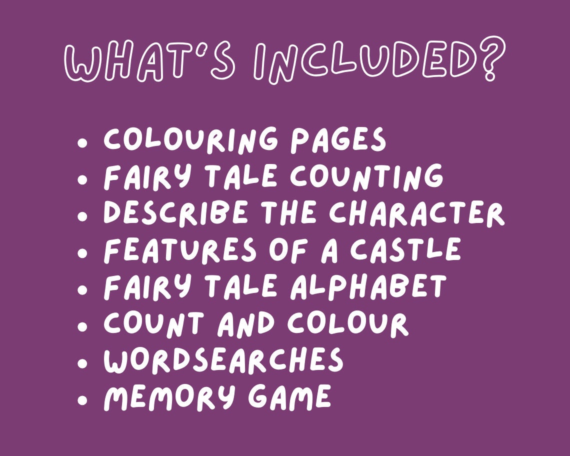 Fairy Tale Activity Pack, Fairy Tale Printable, Fairy Tale Fun, Fairy ...