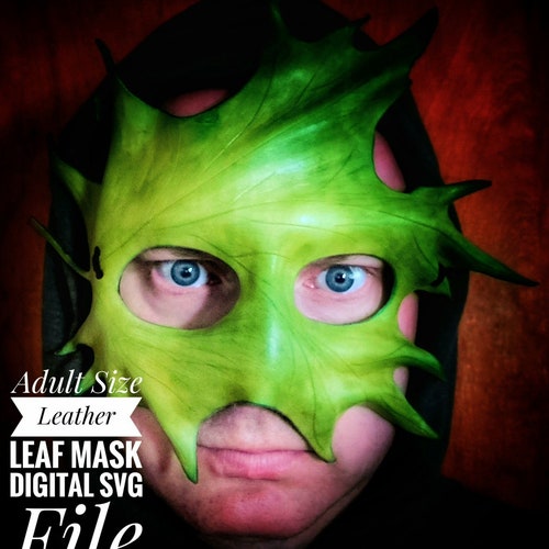 Adult Size Leather Leaf Mask Pattern Digital SVG File - Etsy