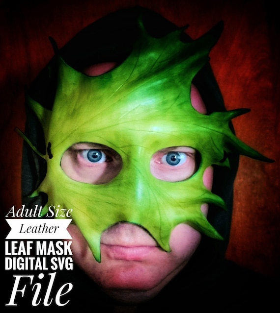 Adult Size Leather Leaf Mask Pattern Digital SVG File - Etsy