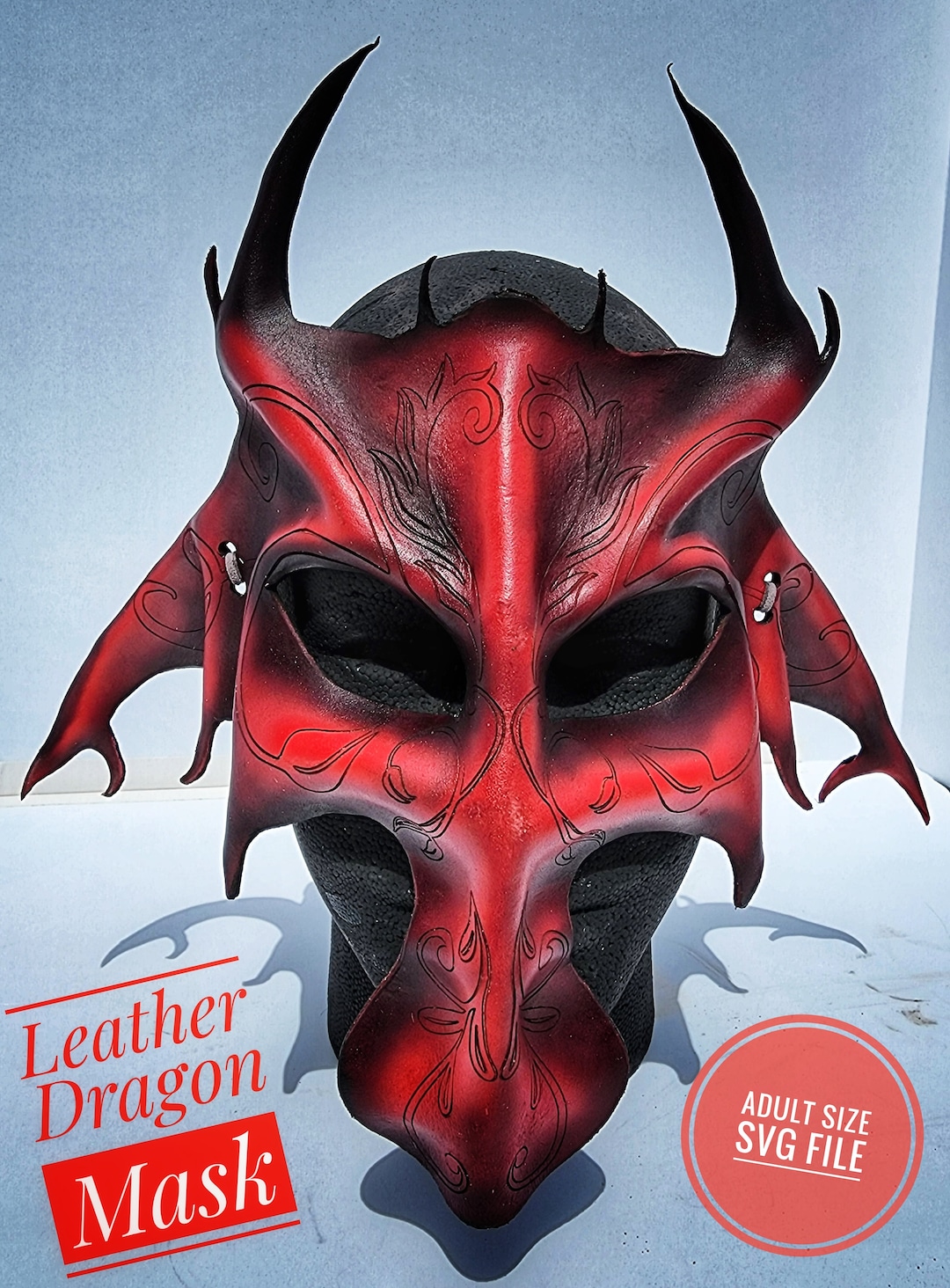 Adult Size - Leather Dragon Mask Pattern - Digital SVG File - Etsy