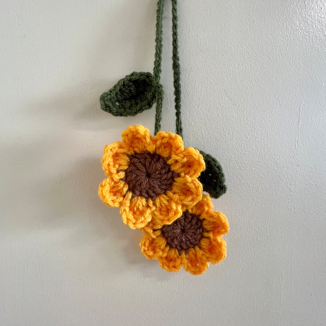 Crochet Sunflower Car Hanger - Etsy