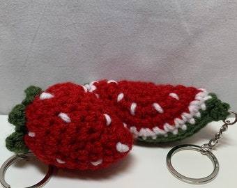 Handmade Crochet Cute Fruit Keychain Creative Handcrafted Bag Charm ...