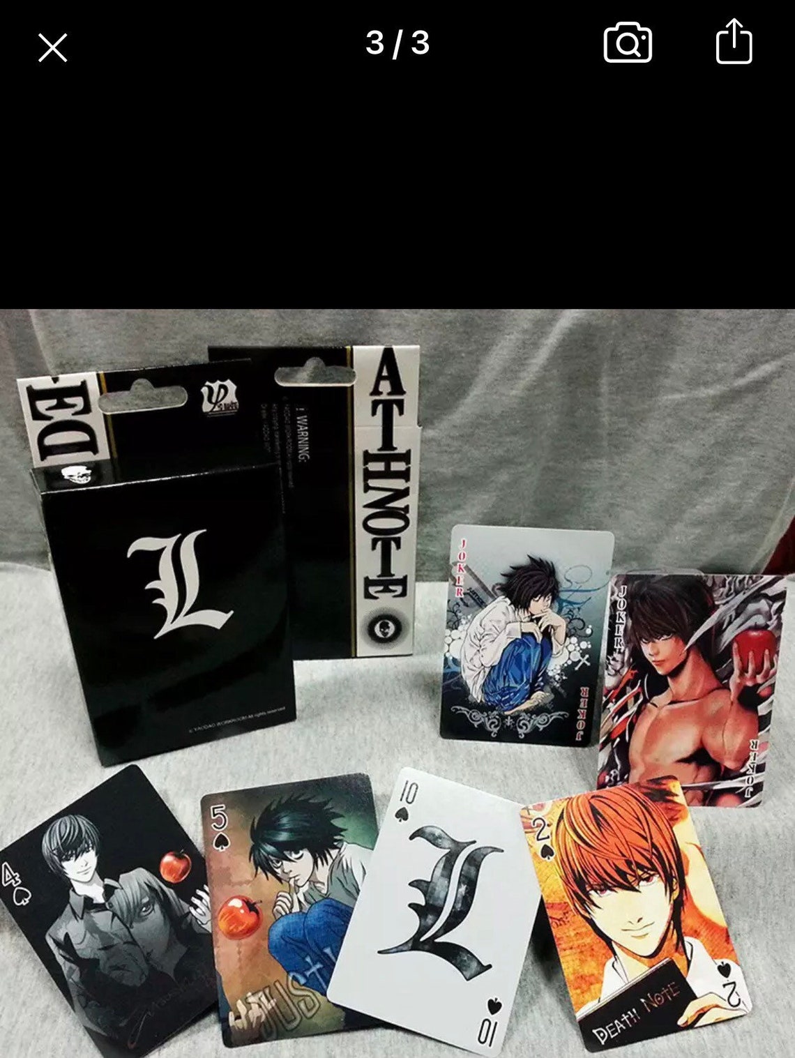 Anime Death Note card Poker Model Indoor Family Games HOME Toys Gift ...
