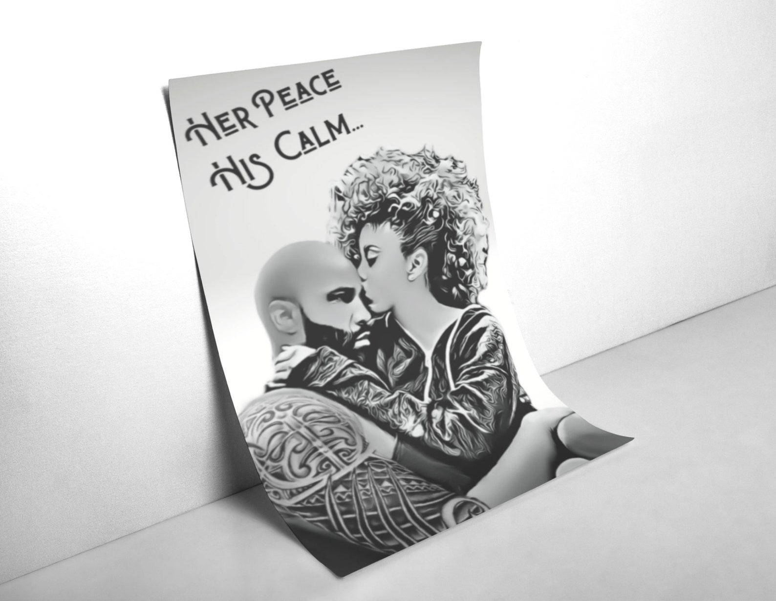 Her Peace His Calm Black Love Art African American Wall - Etsy