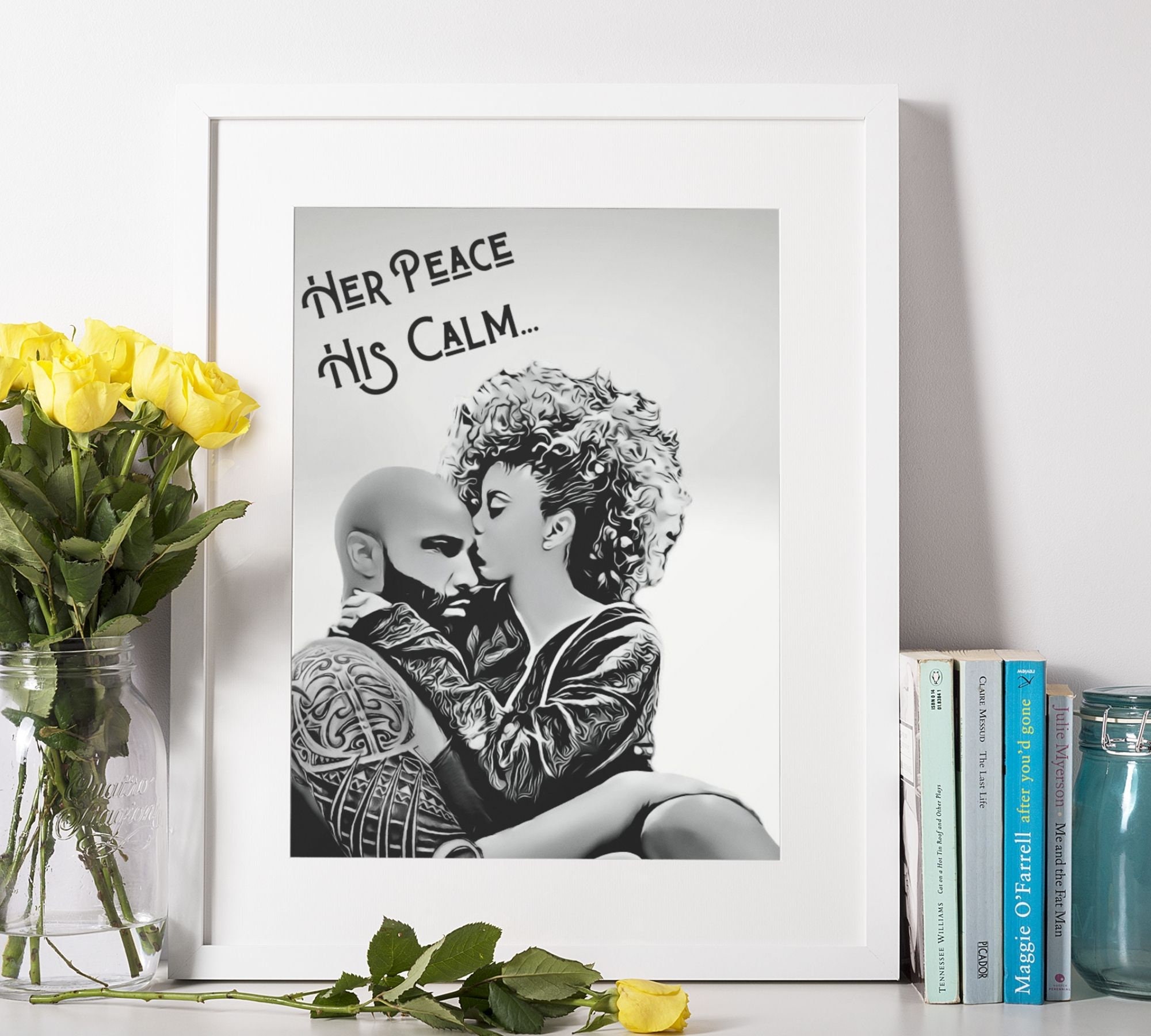 Her Peace His Calm Black Love Art African American Wall - Etsy