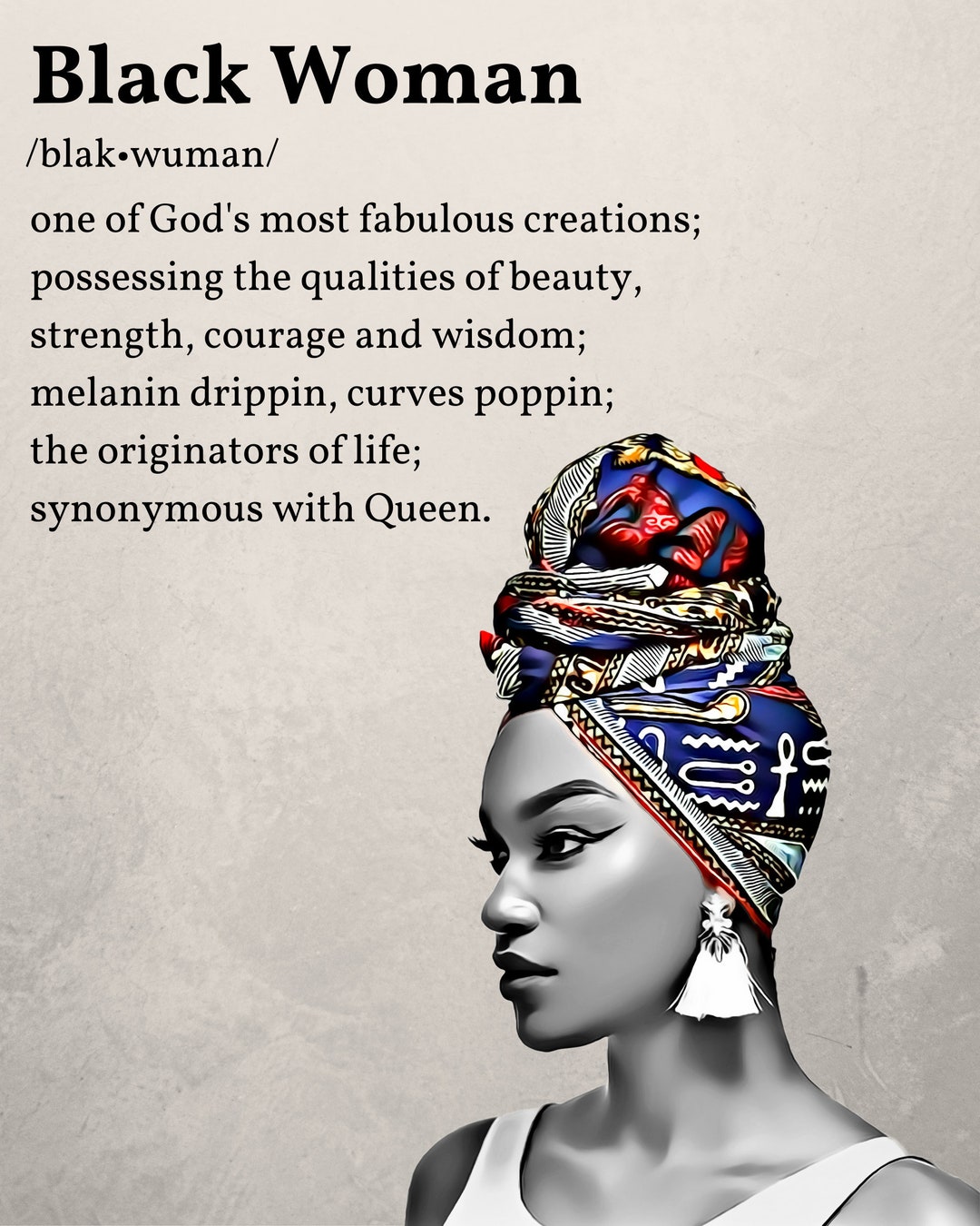 Definition of a Black Woman- African American Wall Art, Black Art ...