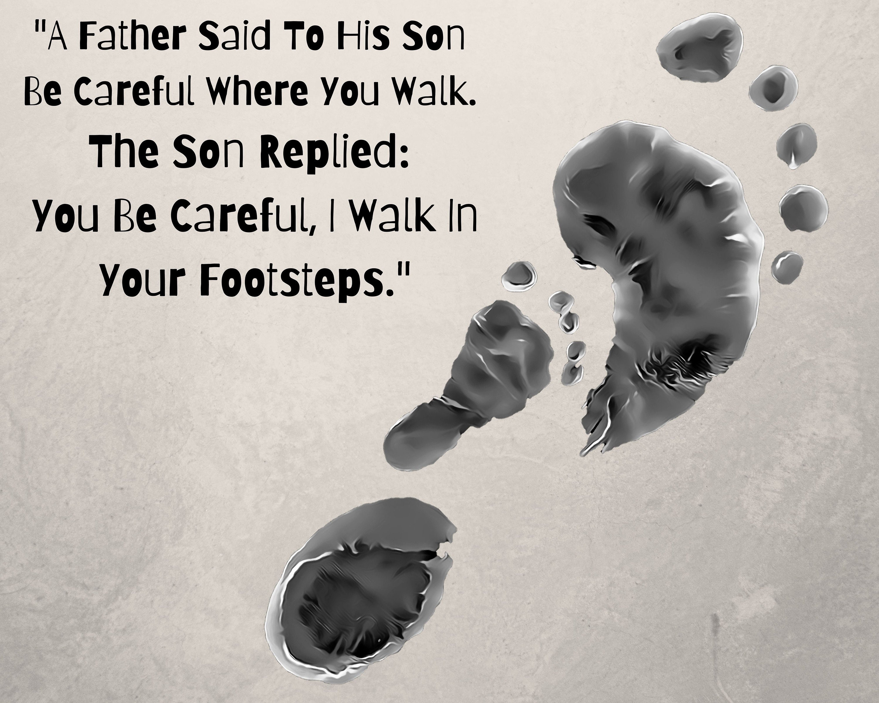 Father and Son Footprints Prints Wall Art Canvas Wall Art | Etsy
