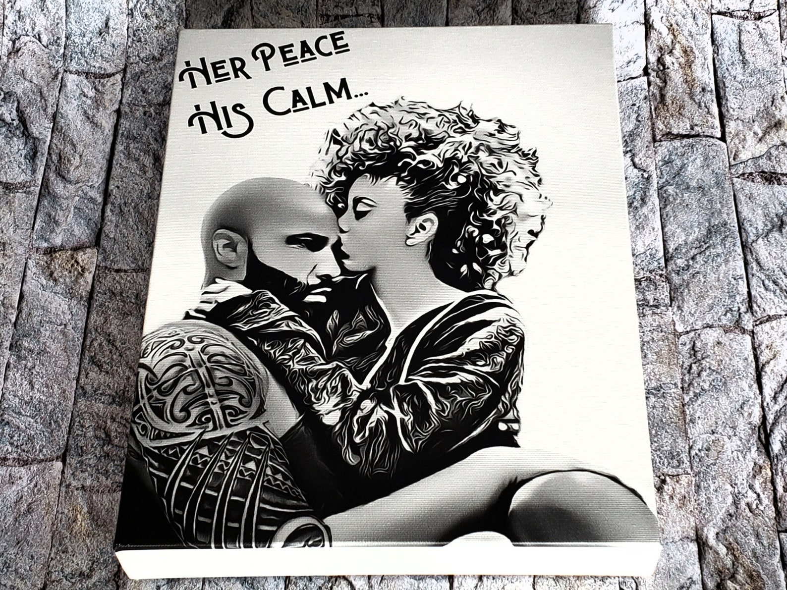 Her Peace His Calm Black Love Art African American Wall - Etsy