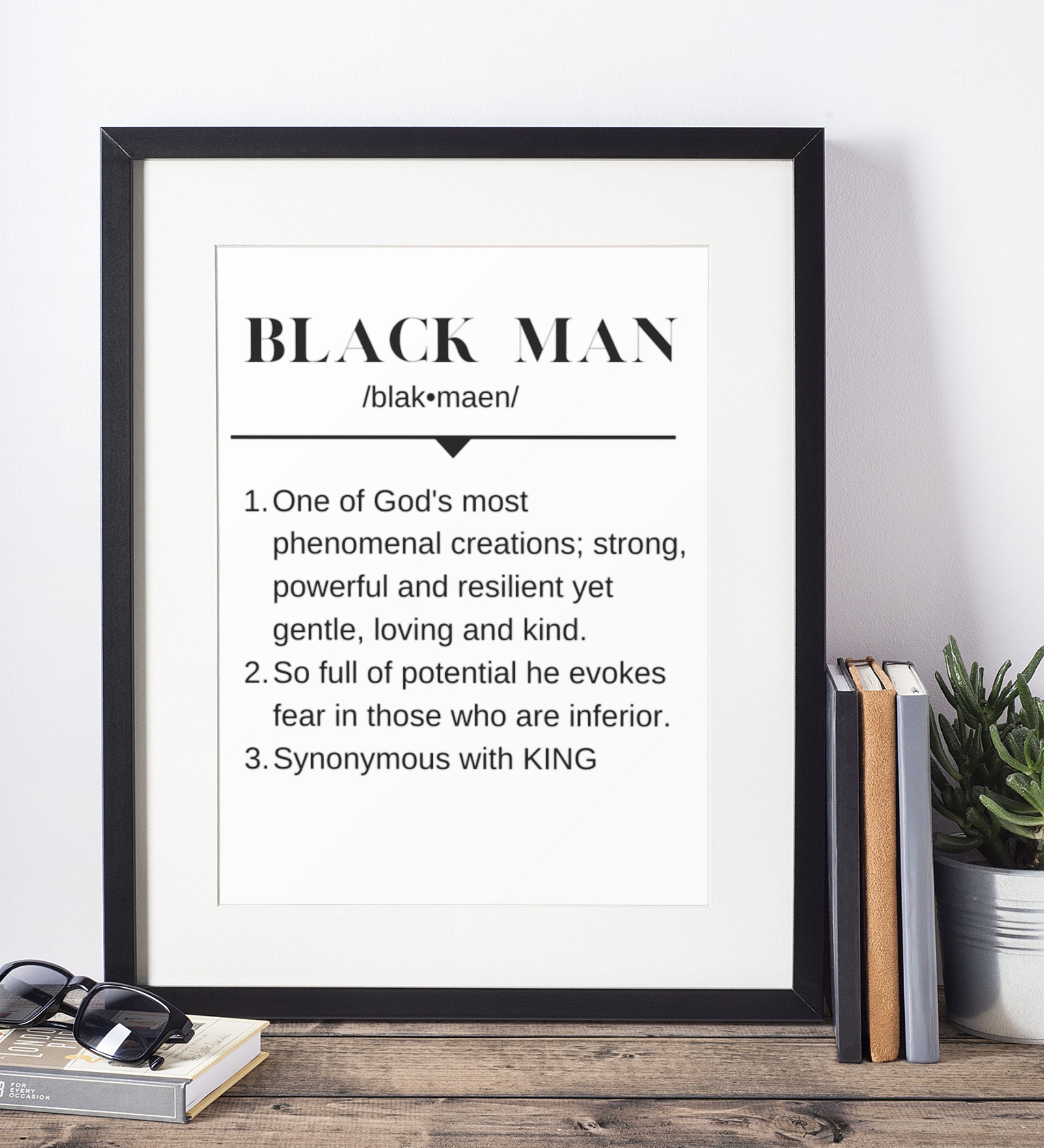 Definition of a Black Man African American Wall Art Black | Etsy