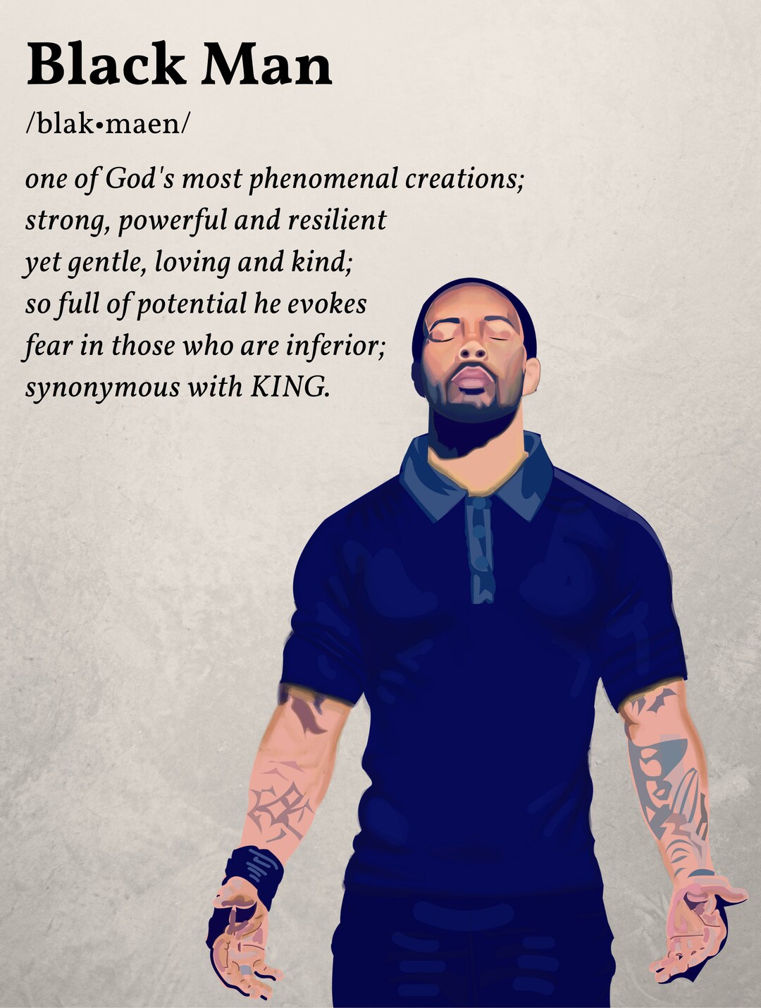 Definition of a Black Man- African American Wall Art, Black Art, Canvas ...