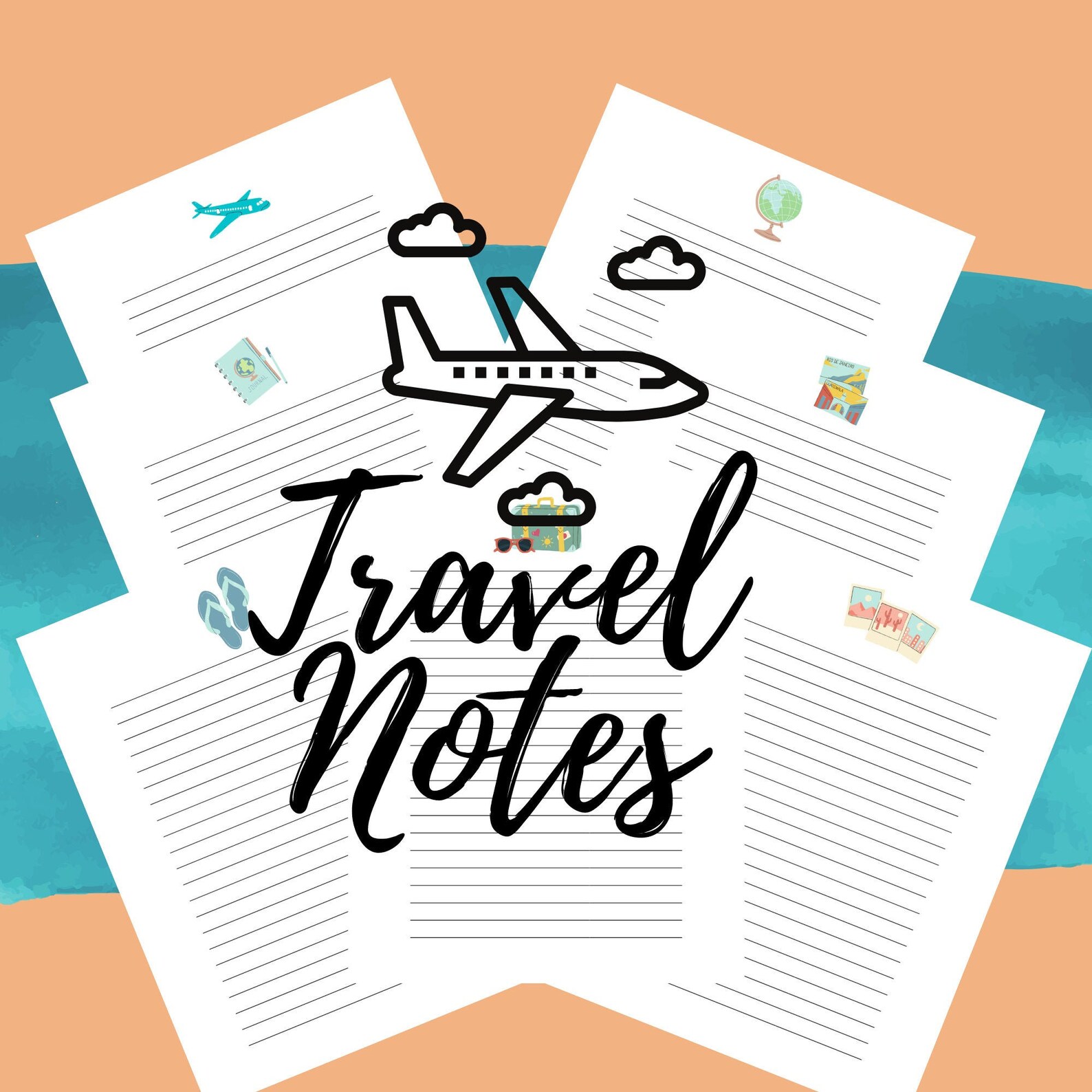 Travel Journal, Travel Planner Pages ,printable Lined Paper, Letter ...