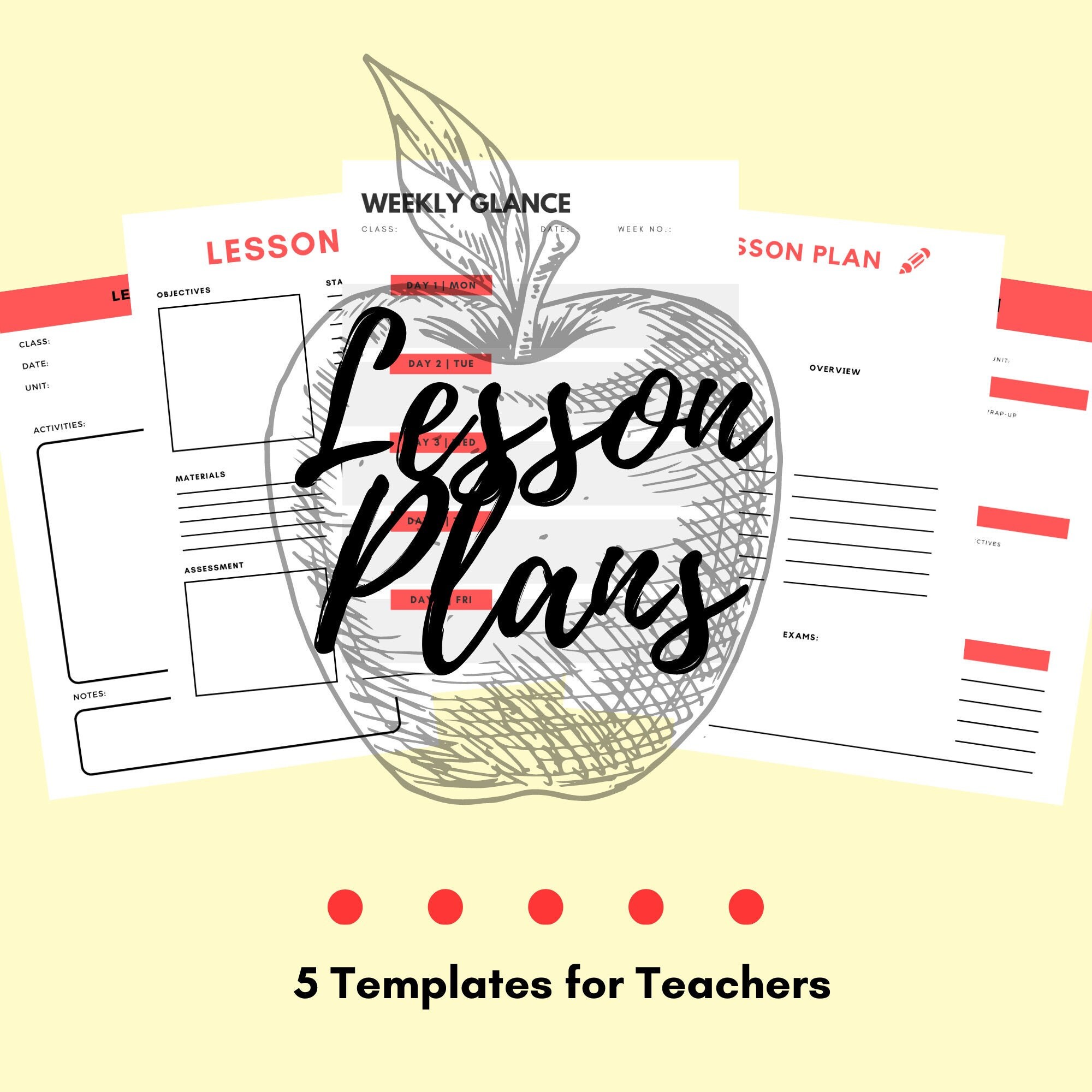 TEACHER LESSON PLANNER- Lesson Plans-academic Planner-teacher Planner ...