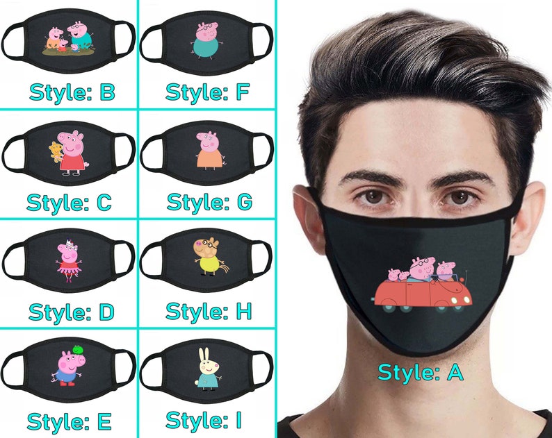 Peppa Pig Inspired Face Mask Washable and Reusable Face Mask | Etsy