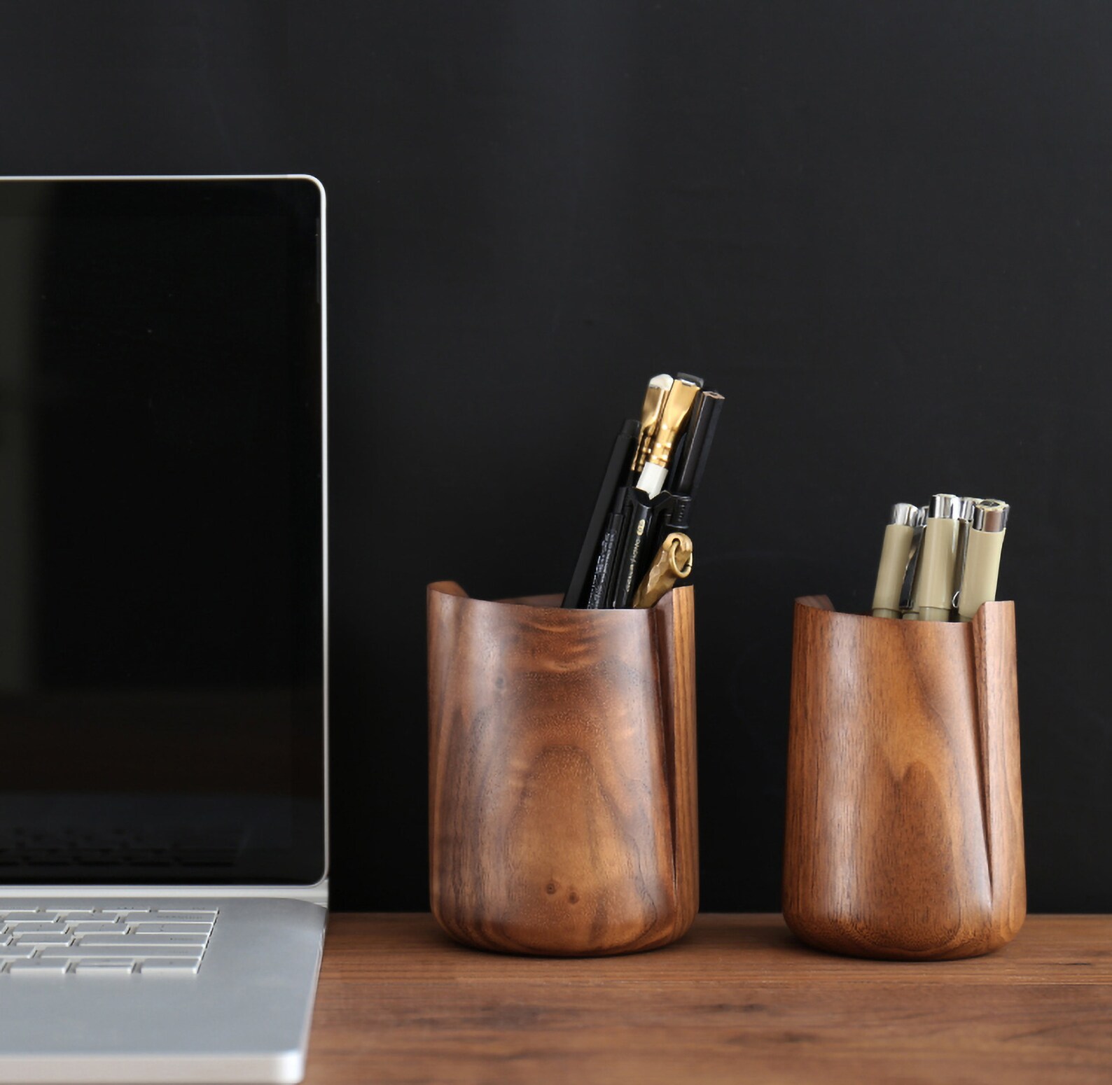 Solid Wood Desk Pen Holder Pencil Desk Organizer Desktop - Etsy