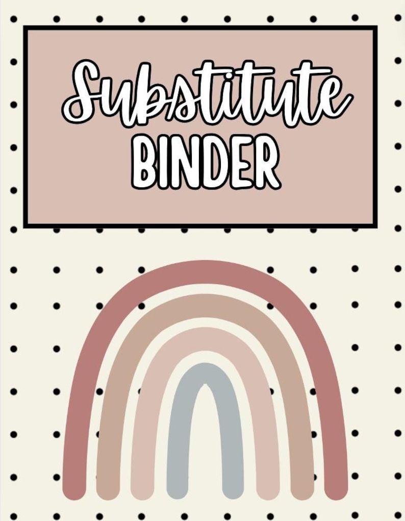 Substitute Teaching Binder- Editable and Personalized - Etsy