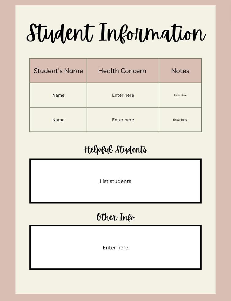Substitute Teaching Binder- Editable and Personalized - Etsy