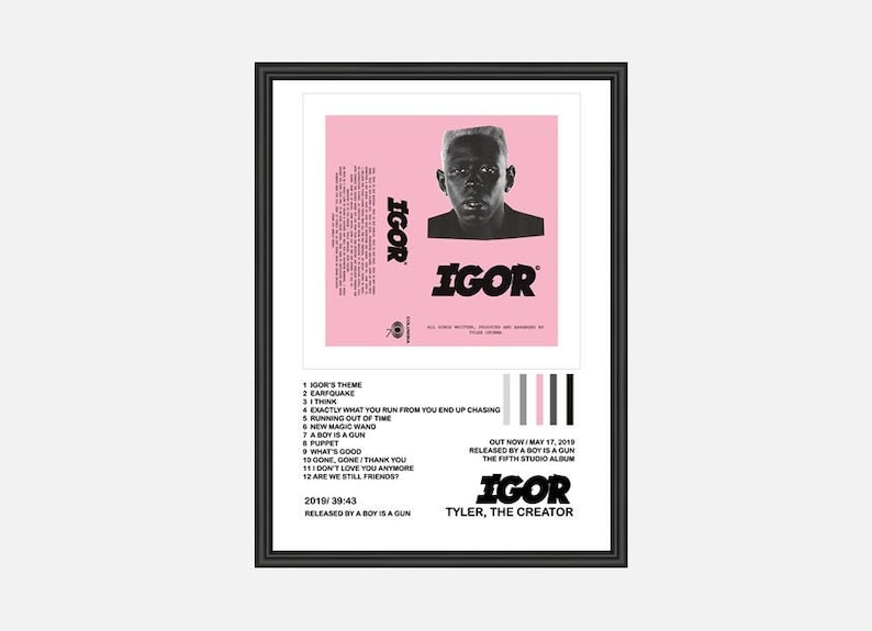 Tyler The Creator IGOR Tracklist Album Cover Poster | Etsy