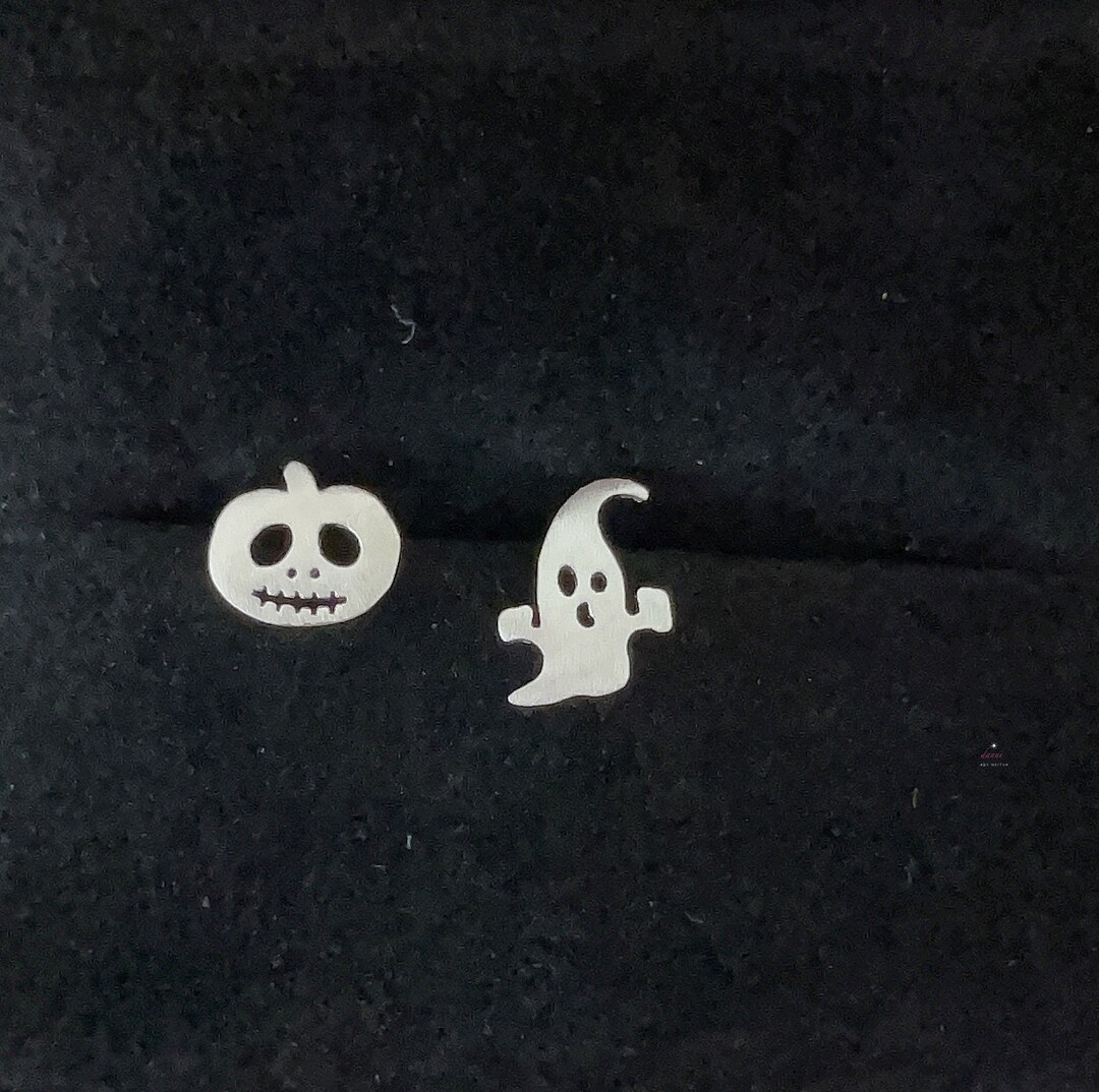 Boucles doreilles en argent dHalloween citrouille fantôme - Etsy France