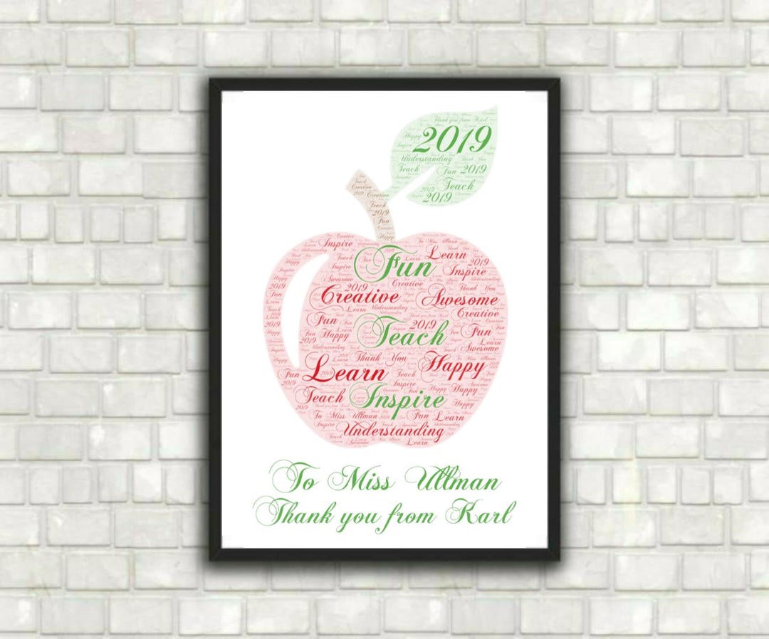 Personalised Unframed A4 Teddy Bear Word Cloud Prints. Babys Nursery ...