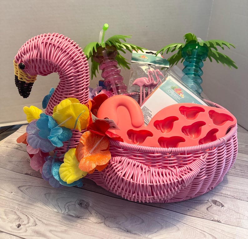 Flamingo Fun Gift Basket | Housewarming | Beach | Vacation | Easter ...