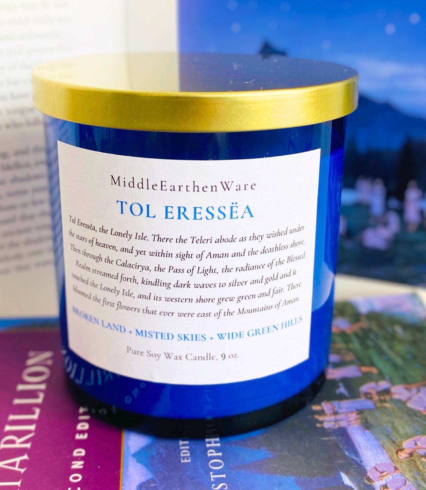 The Silmarillion Candle, Tol Eressëa, Lotr Candle, 9 Oz Soy Wax Candle ...