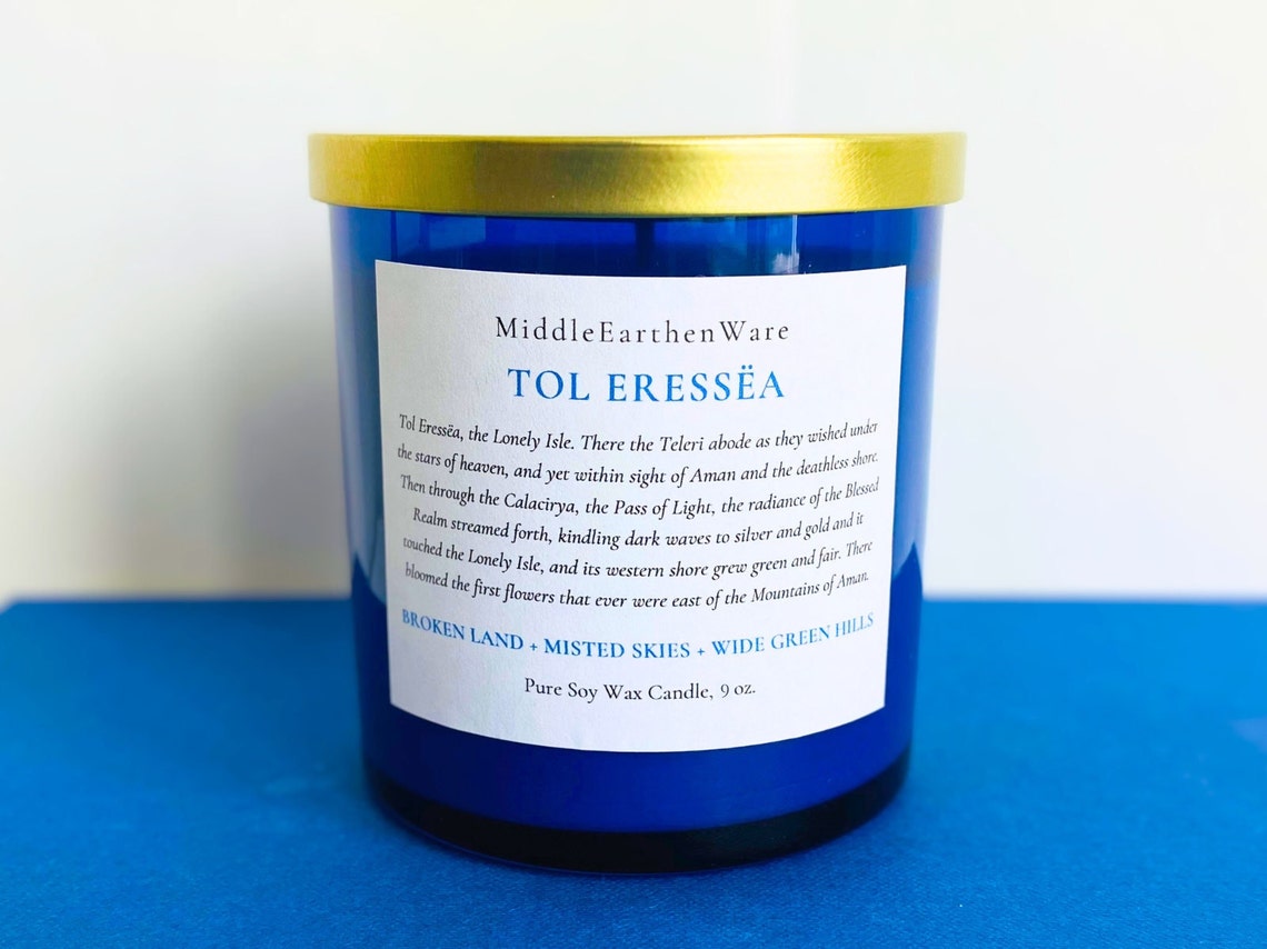 The Silmarillion Candle, Tol Eressëa, Lotr Candle, 9 Oz Soy Wax Candle ...