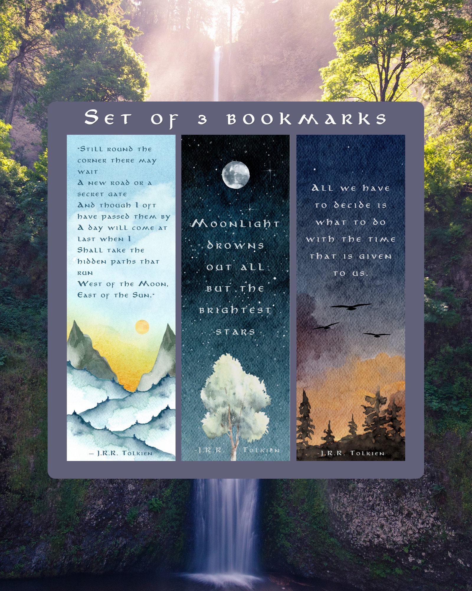 Lord of the Rings Bookmarks, Set of 3 Bookmarks, Jrr Tolkien Bookmarks ...