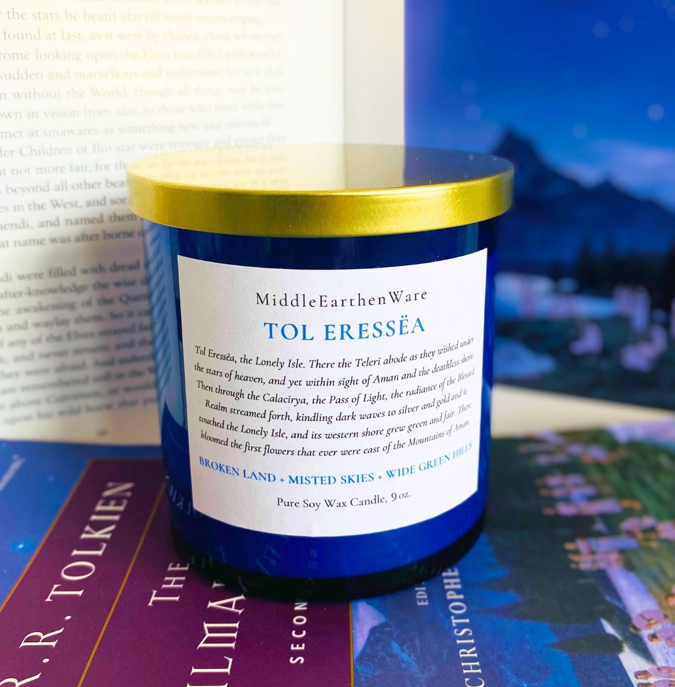 The Silmarillion Candle, Tol Eressëa, Lotr Candle, 9 Oz Soy Wax Candle ...