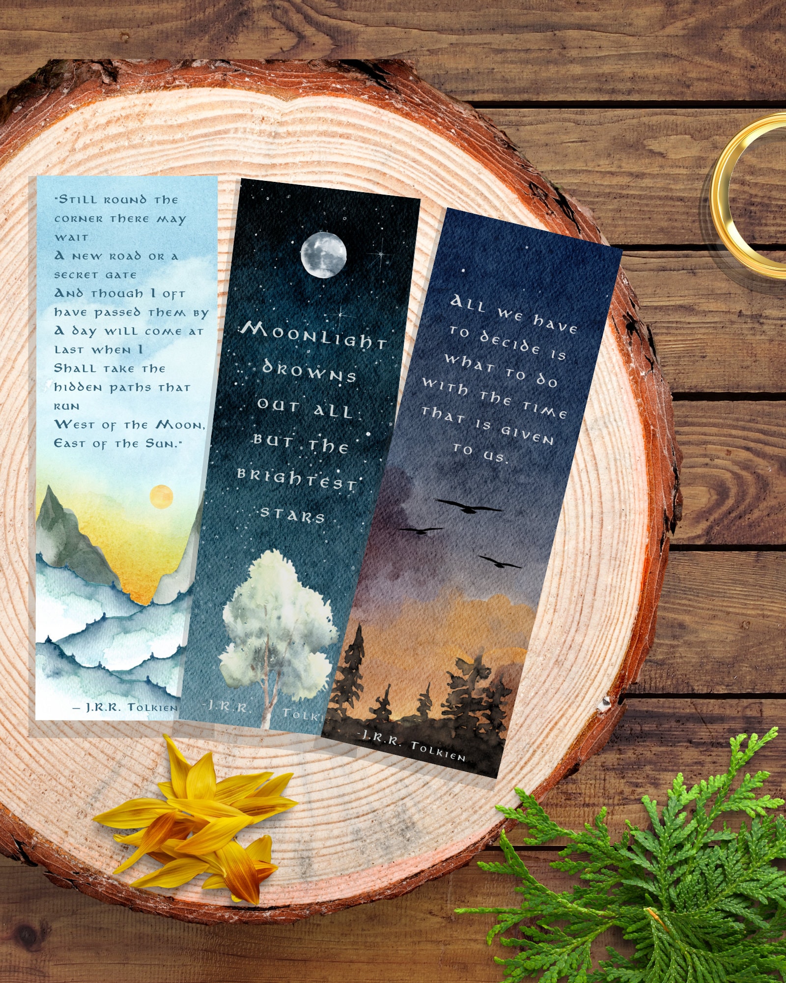 Lord of the Rings Bookmarks, Set of 3 Bookmarks, Jrr Tolkien Bookmarks ...