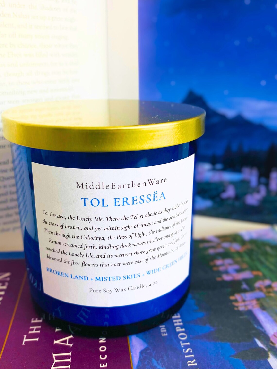 The Silmarillion Candle, Tol Eressëa, Lotr Candle, 9 Oz Soy Wax Candle ...