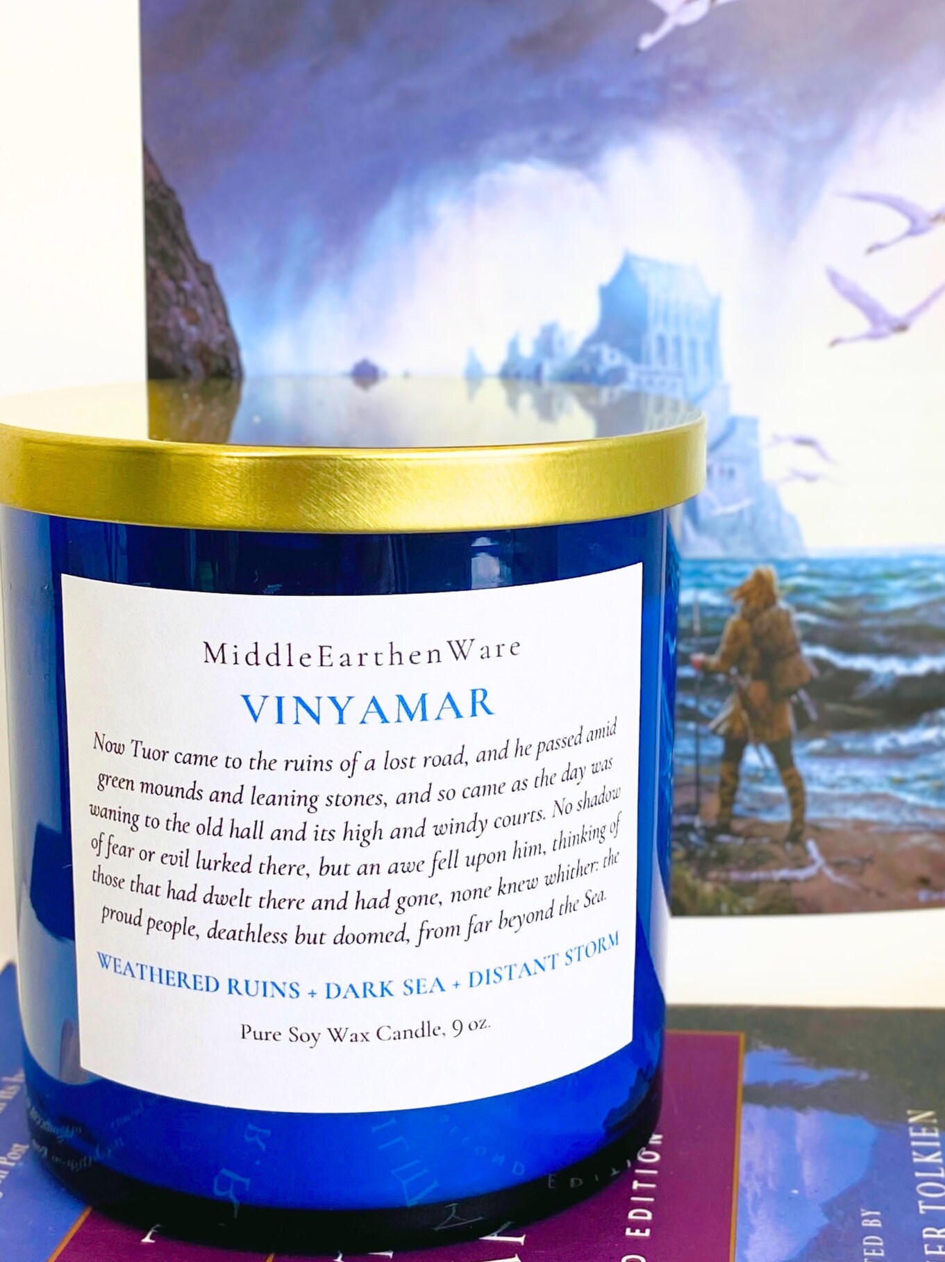Vinyamar Candle, the Silmarillion, Weathered Ruins Scent, 9oz Soy Wax ...