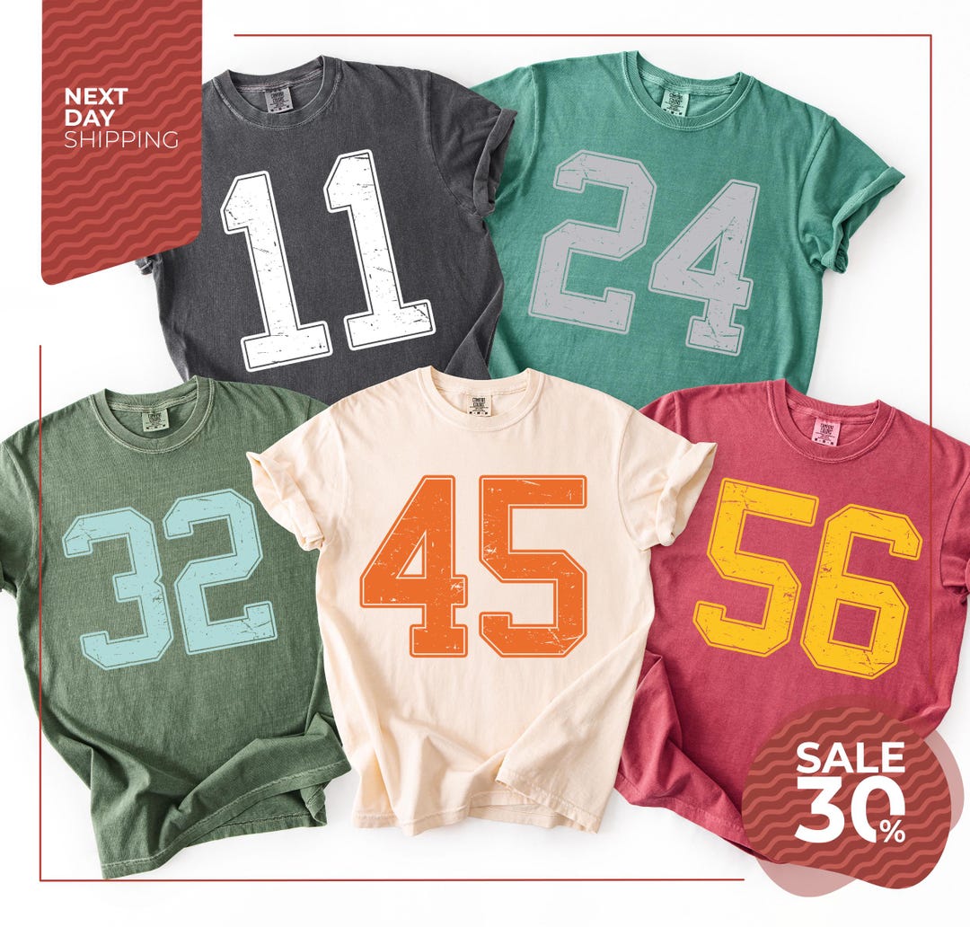 Comfort Colors® Custom Football Number Shirt | Custom Number Shirt ...