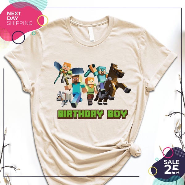 Minecrafter Birthday Shirt - Etsy