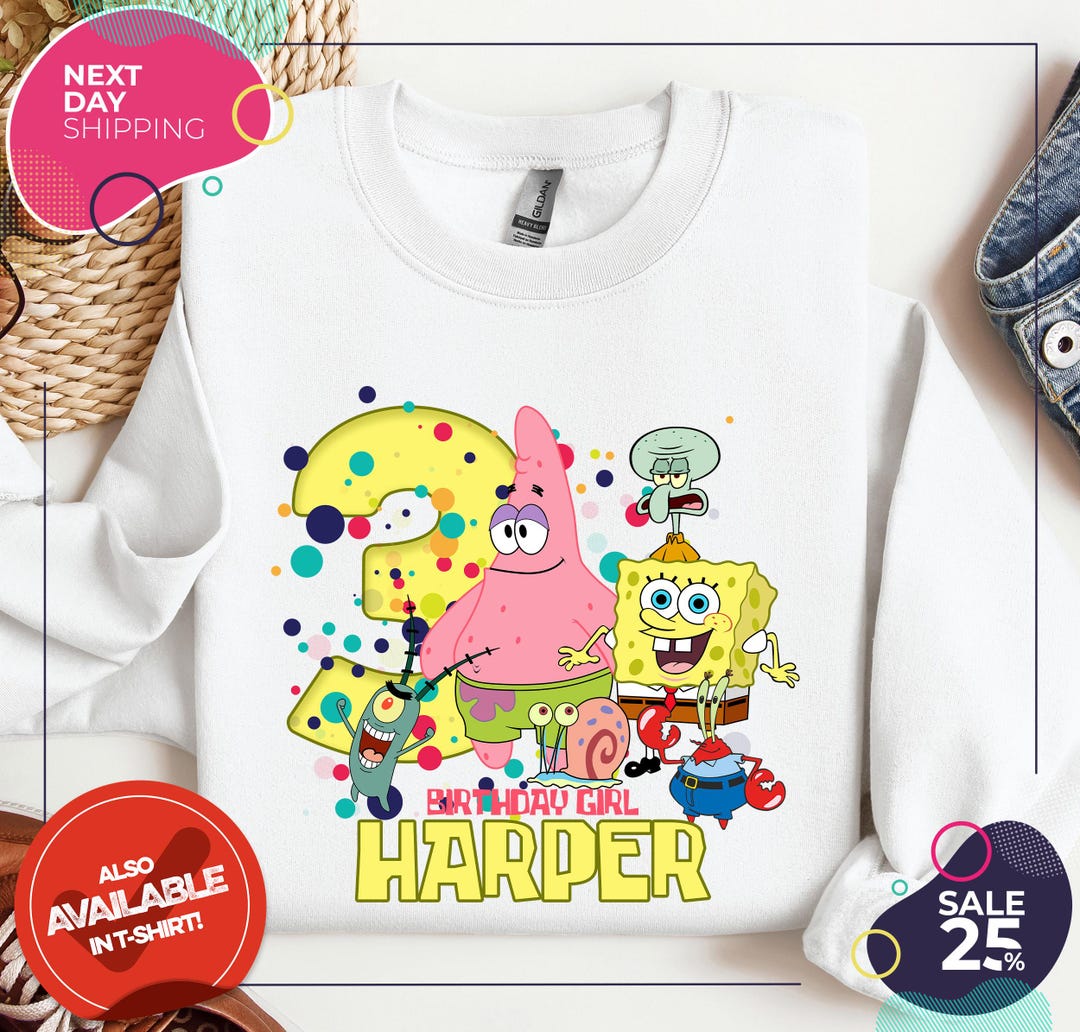 Sponge Theme Birthday Family Sweatshirt | Custom Family Hoodie ...