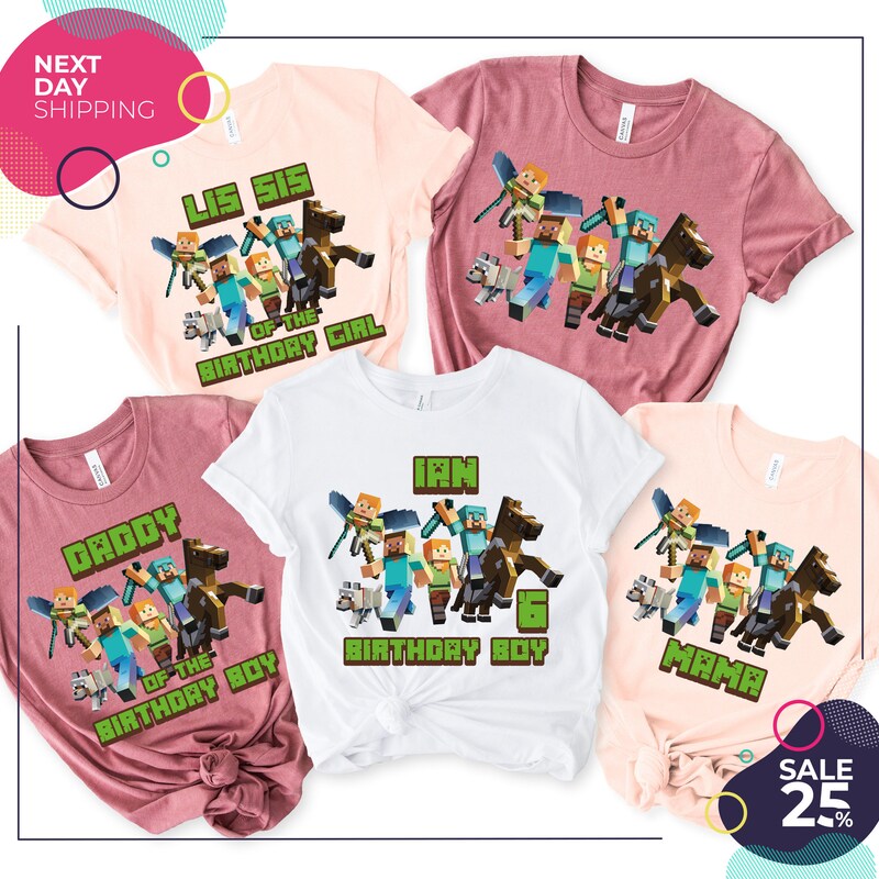 Minecrafter Birthday Shirt - Etsy