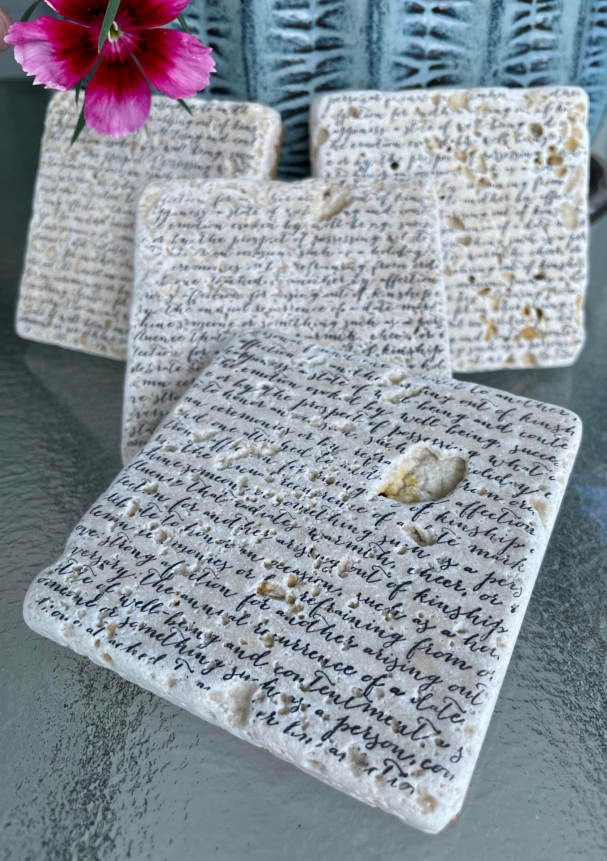 Script Drink Coasters - Etsy