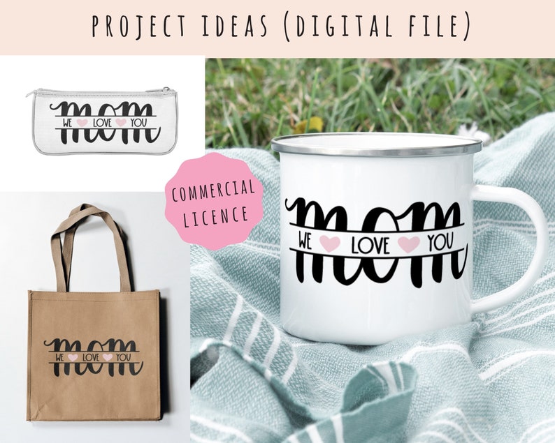 Split Mom SVG Mom Monogram SVG Mom Tile SVG We Love You Mom | Etsy